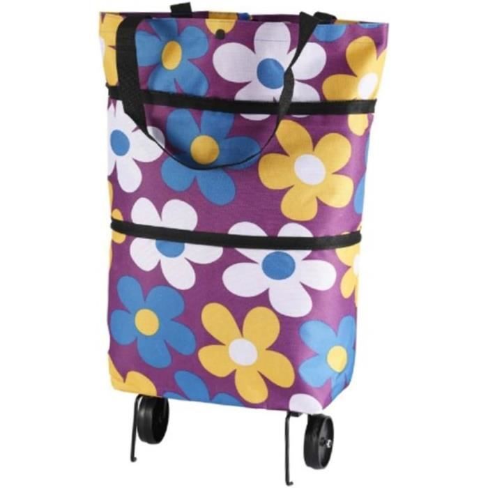 Sac À Tirer Chariot Portatif Courses Pliantes Fourre-Tout Wagons ...