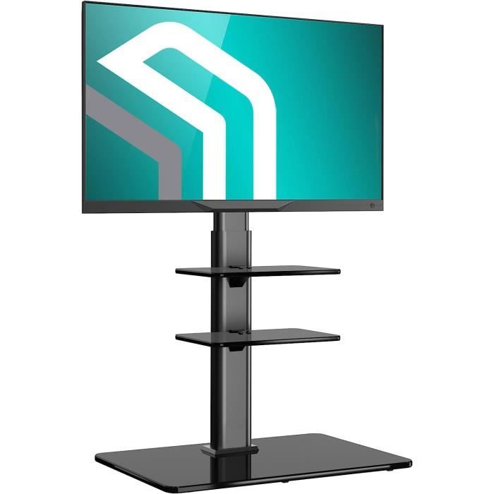 Support TV sur ped, Pied de Sol pour télé Meuble pour téléviseur de 32 à 65 Pouces Noir[707 ...