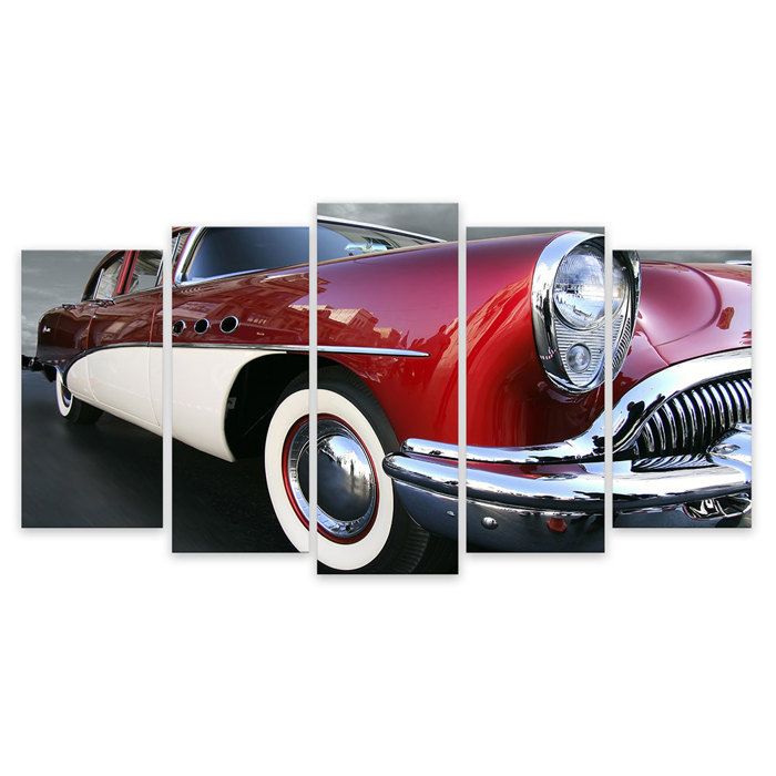 Impression sur Toile - HXA DECO - Collection Vintage - 150x80cm - Rouge ...