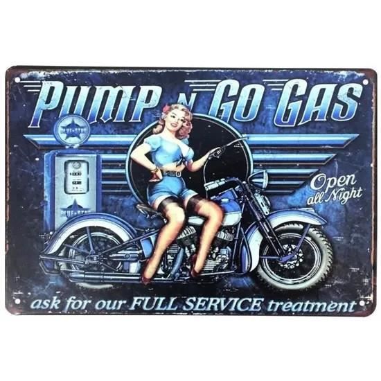 Cadre Tableau Plaque Murale métal Pin up Moto - Garage "Pump" Vintage ...