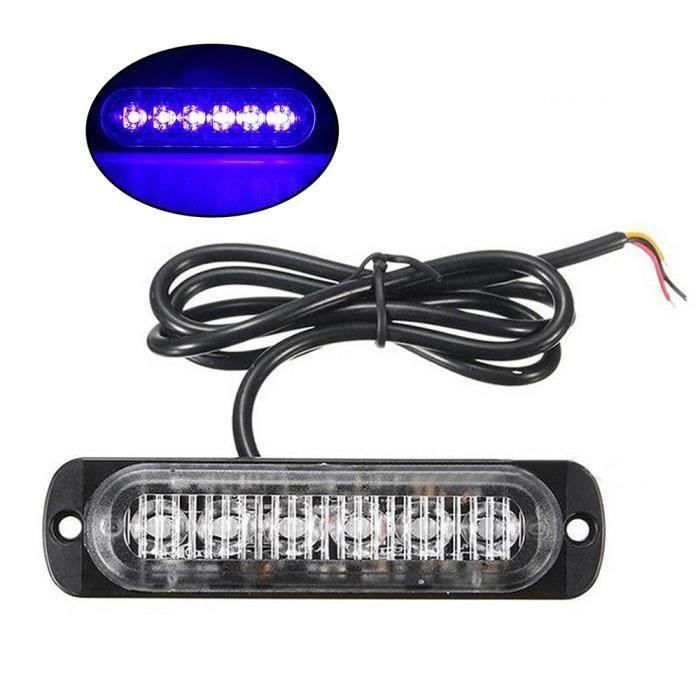 18W 12-24V 6 LED Strobe Light 18 Modes Ultra-mince Flash D'urgence ...