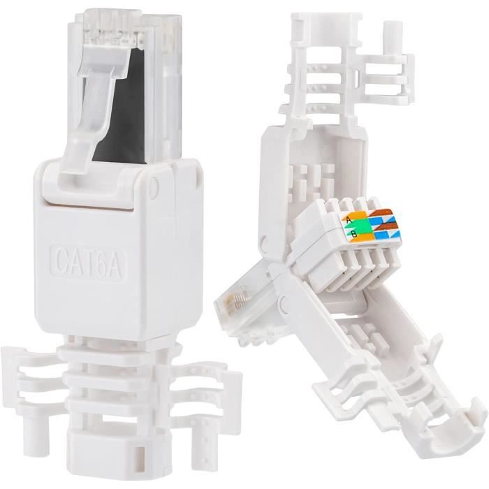 1 Fiche Réseau Rj45 Cat 6A Avec Contacts Plaqués Or Cat.6A Lan ...