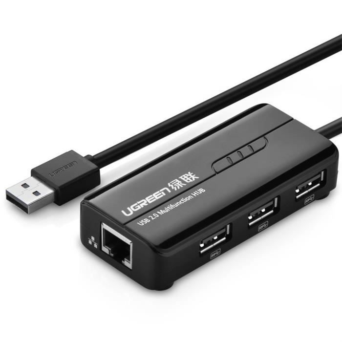 UGREEN Hub USB Réseau Adaptateur 3 Ports USB 3.0 Hub avec un RJ45 ...