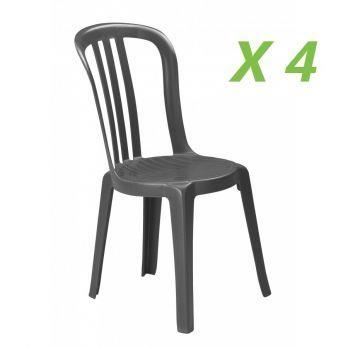 Chaises miami bistrot - lot de 4 - colris anthr... - Cdiscount Jardin