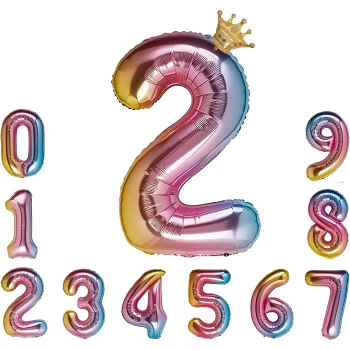 Ballon Chiffre 1 Helium Ballon Anniversaire Coloré Chiffres 1 Ans ...