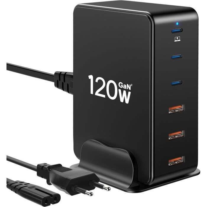 Chargeur Usb C 120W,Multiprise Usb C Chargeur Rapide Avec 3 Pd Type-C ...