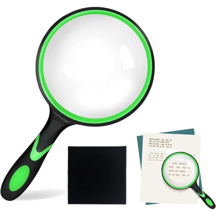 Loupe avec Lumière, 100mm Loupe avec Poignée, Loupes en Verre ...