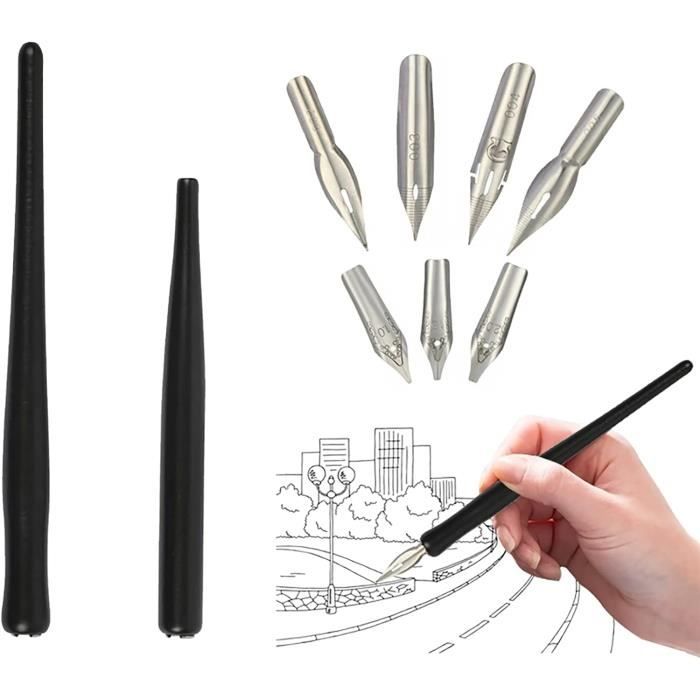 Plume de Calligraphie Set DOKEI Dip Pen Manga Cartoon Comic 2 Porte ...