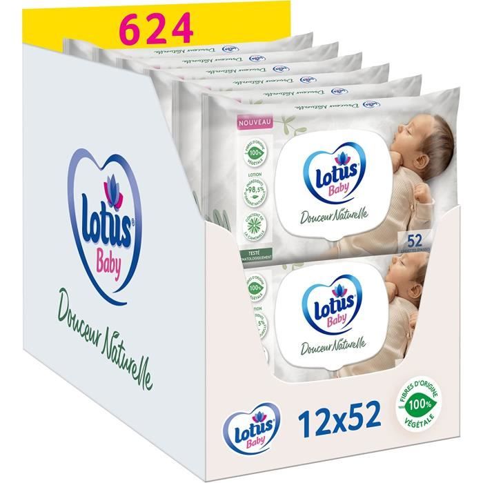Lotus Baby Douceur Naturelle Lingettes Bébé - 624 lingettes (Pack de ...