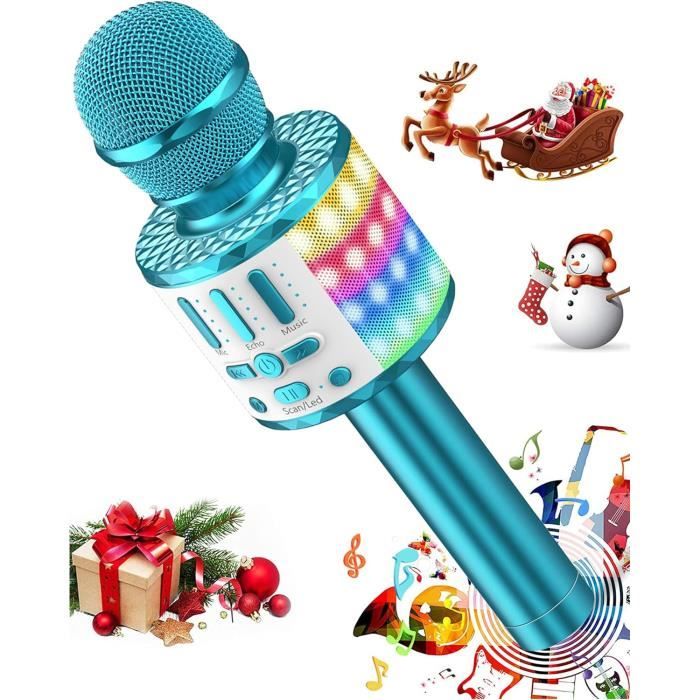 Microphone Sans Fil Karaoké, Micro Karaoke Enfant Avec Lumières Led, Microphone Bluetooth Jouets ...