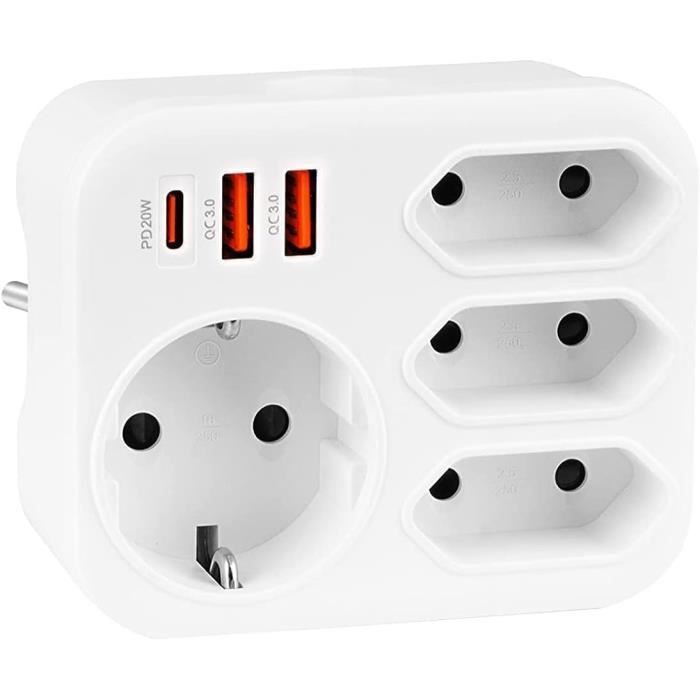 Prise Usb Sans Fil, Prise Quick Charge 3.0 Avec 2 Ports Usb Et 1 Port ...