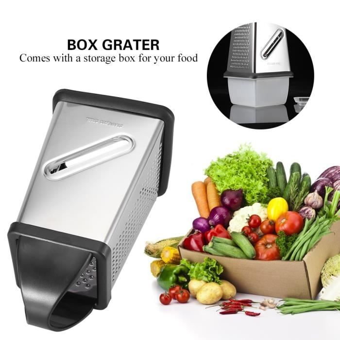 VBESTLIFE 4 Sided Box Grater, Cheese Grater Box Grater, Stainless Steel ...