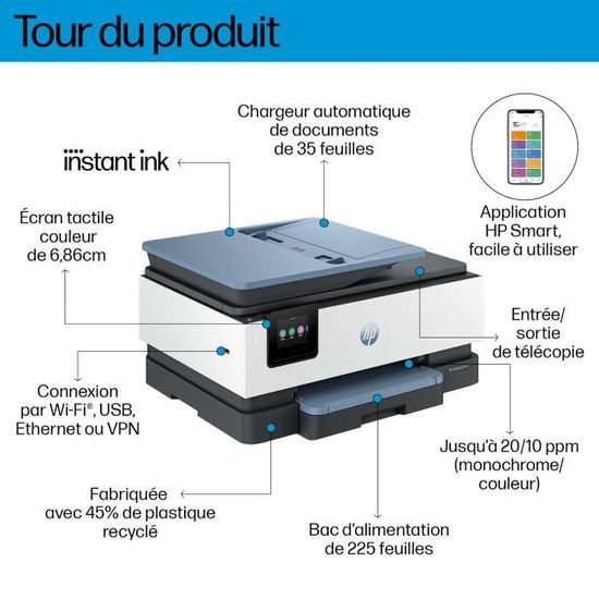 HP OfficeJet Pro 8125e - Imprimante tout-en-un – Jet d’encre couleur ...