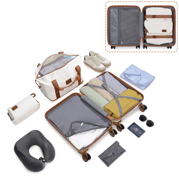 Kono Set de 3 Valises de Voyage Rigide Bagage Cabine 51.5x38x21cm ...