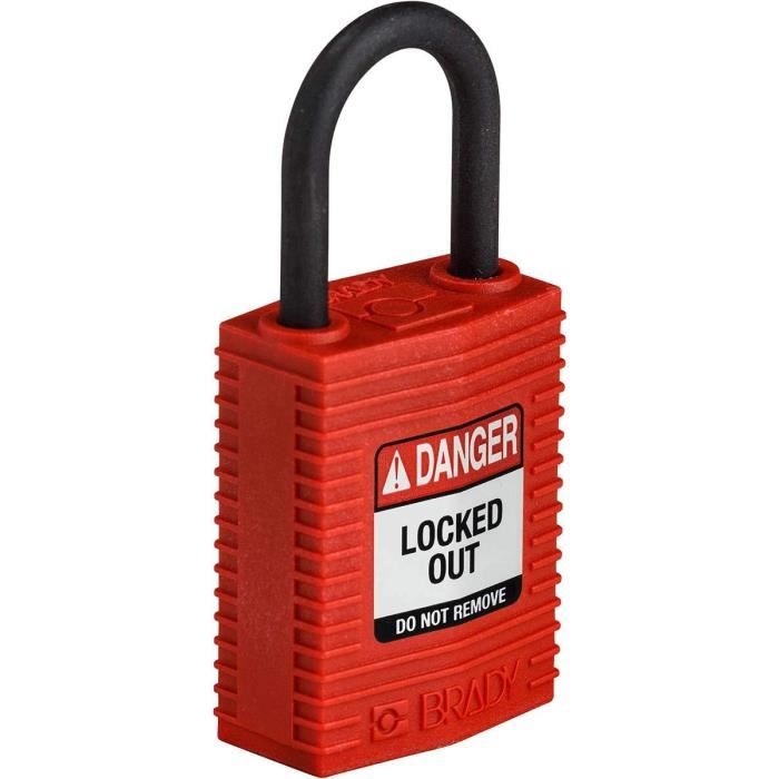 (CPT-RED-25PL-KD) Cadenas de condamnation SafeKey Compact Nylon avec ...