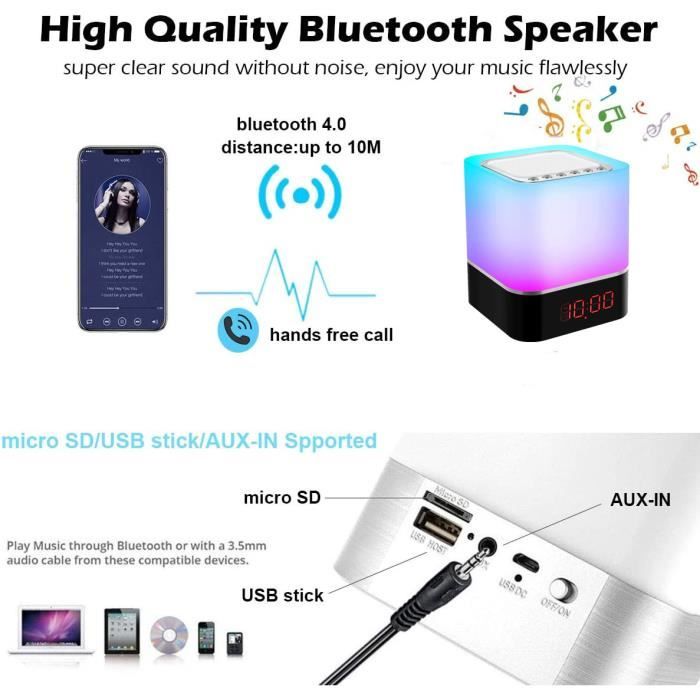 Enceinte Bluetooth ,Haut-parleur Portable sans-fil Lumières LED ...