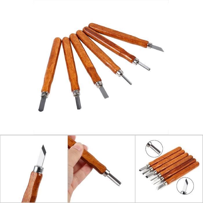 HURRISE jeu de gouges Ensemble d'outils de sculpture sur bois couteau ...