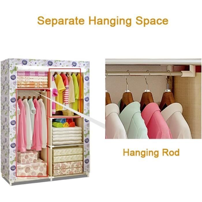 Armoires Portables Housse en Tissu Non Tissé Penderie Pliante avec ...
