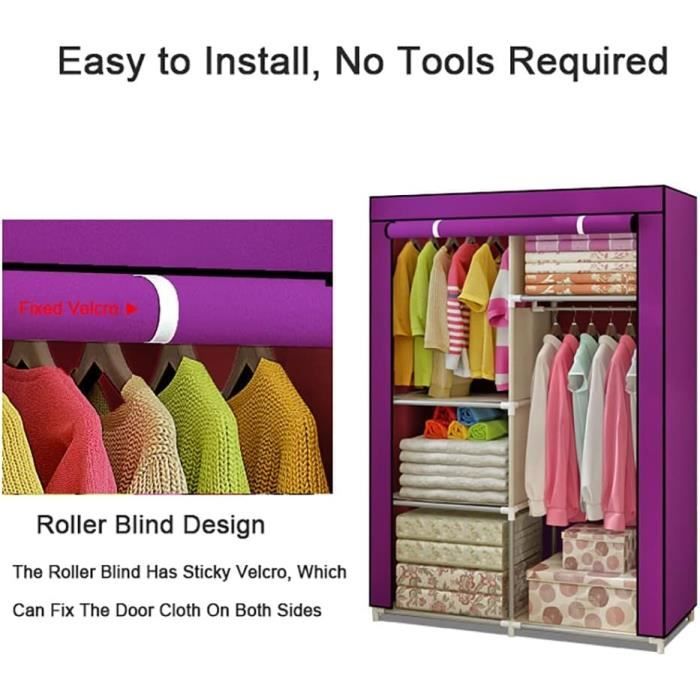 Armoires Portables Housse en Tissu Non Tissé Penderie Pliante avec ...