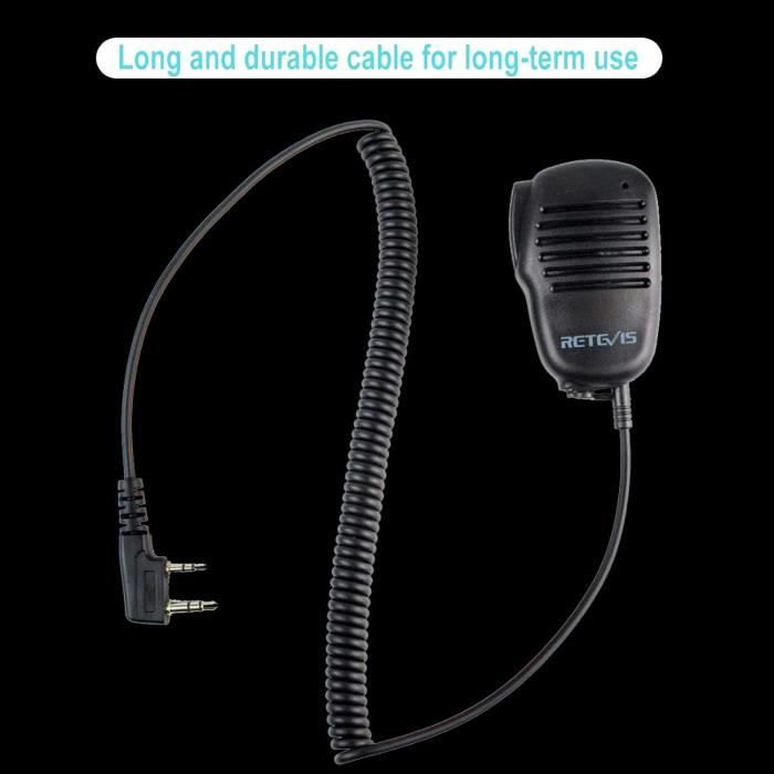 Retevis Mini Talkie Walkie Haut-Parleur Microphone 2 Broches Compatible ...
