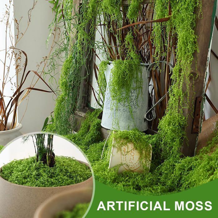 200g de mousse décorative, mousse artificielle,fausse mousse végétale ...