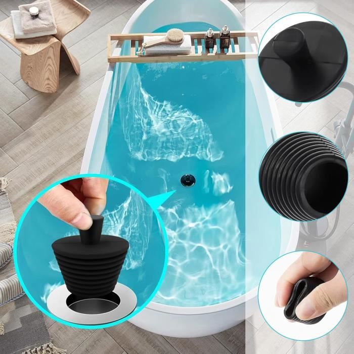 6 Pièces Bouchon Baignoire, Silicone Bouchon Lavabo Pour Lavabo ...