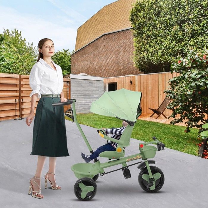 XUANYU Tricycle 4 en 1 Avec lumière + Musique + Pare-Soleil Extensible ...