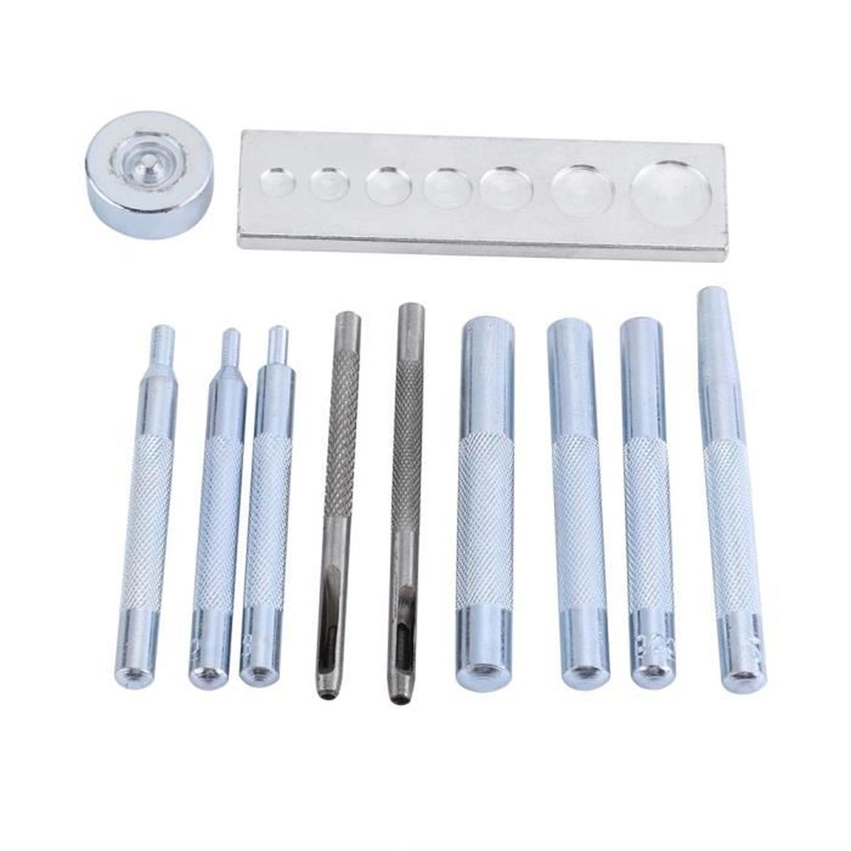 Tbest Outil de réglage de rivet 11 pièces/ensemble en cuir artisanat ...