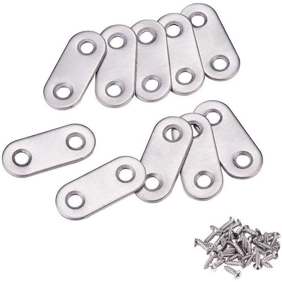 30 Pcs Fixation Droits Plats Plaquesplaques plates de fixation en métal ...