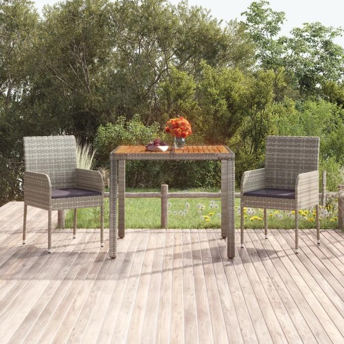 JM - BEST Table de jardin - Contemporaine - dessus en bois Gris ...