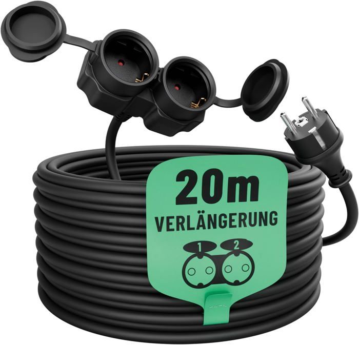 Greate Rallonge Electrique 20m avec 2 Prises - Rallonge Electrique ...