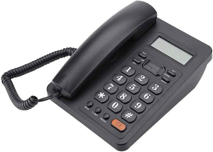 Téléphone Fixe Filaire,Afficheur Lcd À 16 Chiffres/Affichage D'Appel/Flash/Affichage En Temps ...