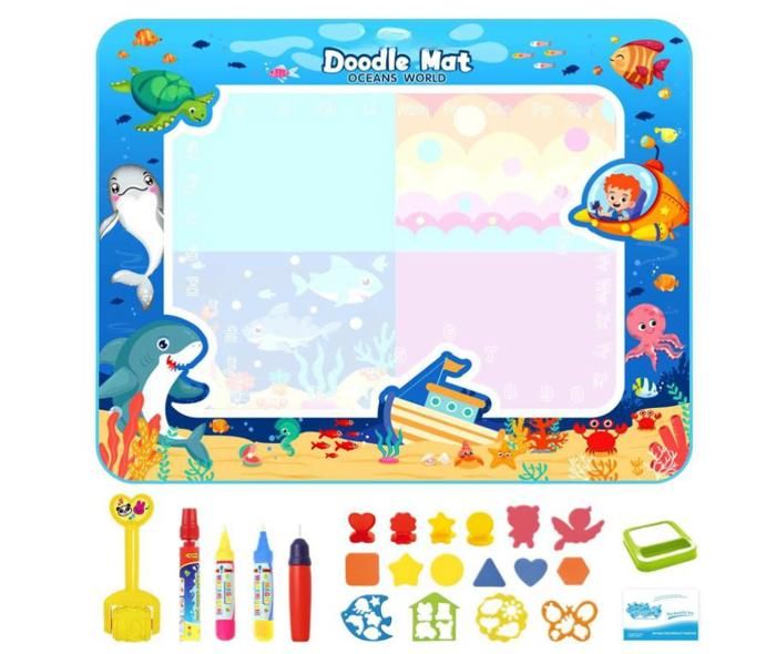 Water Doodle Mat, Large Aqua Drawing Mat W/Magic Pens, Stamps,Molds No ...