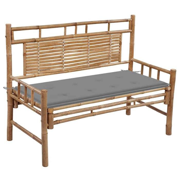COZY Banc de patio/ Banc de jardin avec coussin - MVS - 120 cm - Bambou ...