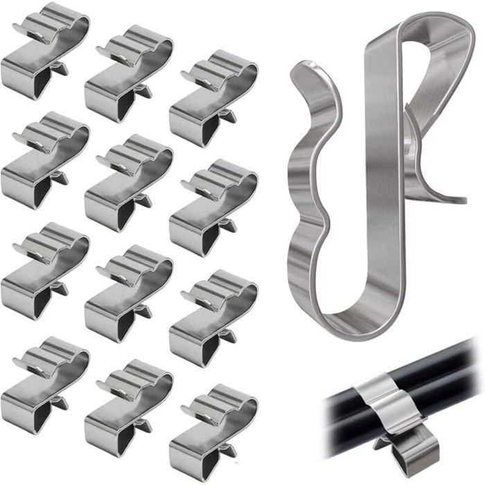 60 Pcs Clips de Fixation Cable Electrique, En acier Inoxydable, Support ...