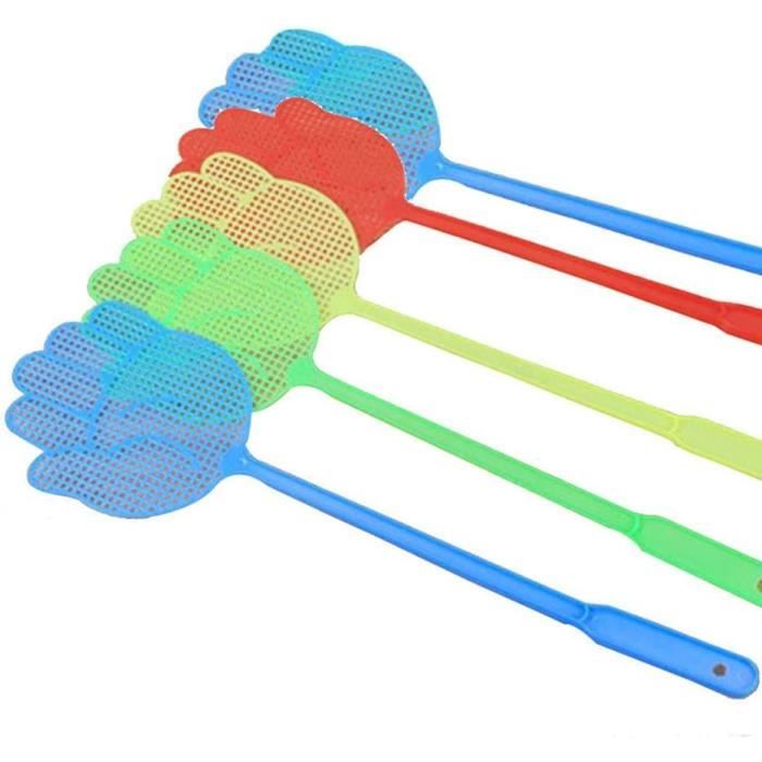 Set de 5 Multi-Couleurs Tapette à Mouches Tapette à Insectes et Manche ...