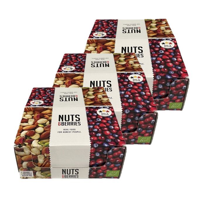 Nuts&Berries - Lot 3x 15 Barres de céréales de 40g BIO Superfruits ...