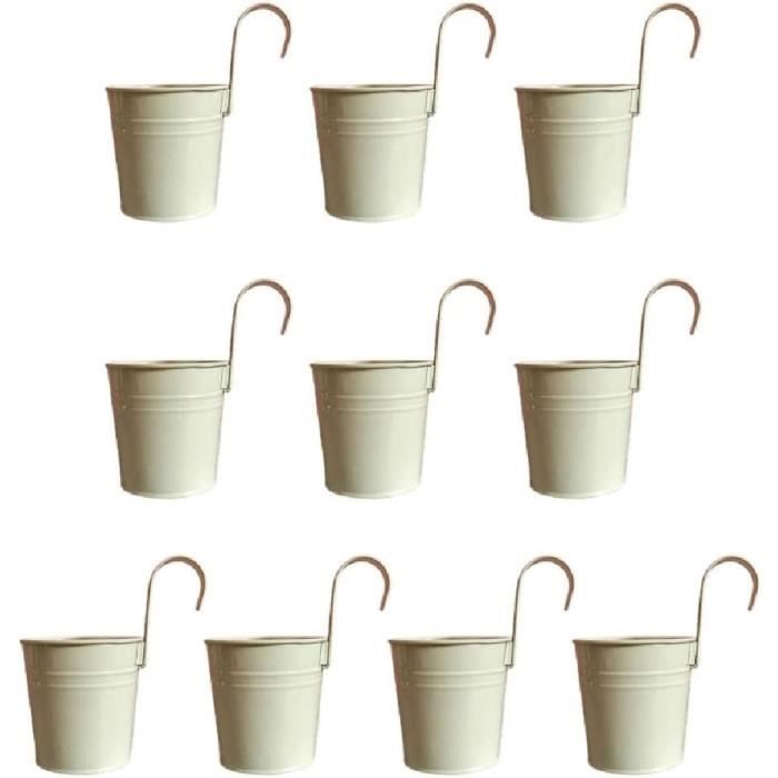 10 Pcs Pots De Fleurs En Métal Fer Suspendus Pots De Jardin Avec ...