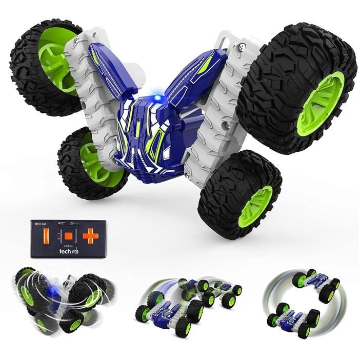 Voiture Télécommandée, 4WD Voiture Cascade pour Tout Terrain, 360°Rotation Stunt Car Voiture ...