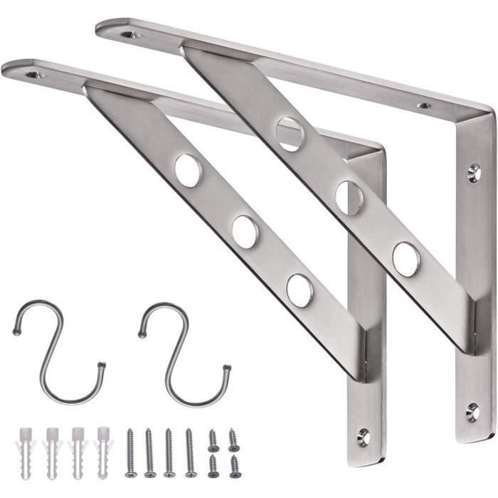 Équerres Étagères Murale Acier Inox Support D'Étagère 25 X 18 Cm ...