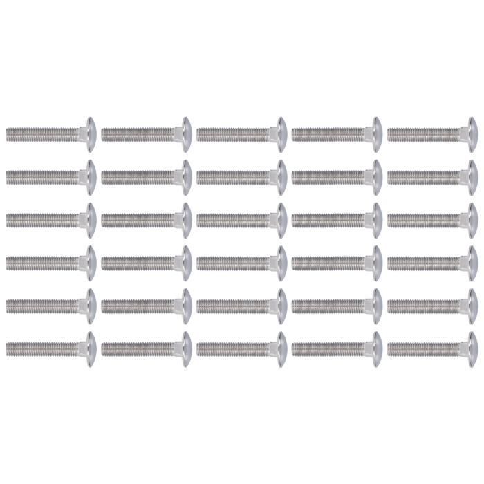 Dioche boulons de carrosserie en acier inoxydable Boulons de carrosserie 30 pièces A2-70 boulons ...