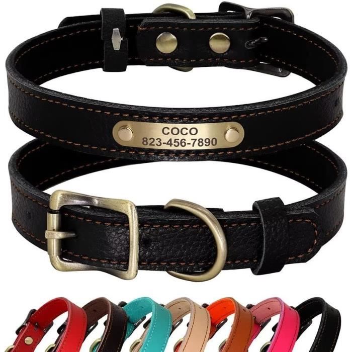 Collier De Chien Personnalisé En Cuir Véritable, Collier Léger Et Doux ...