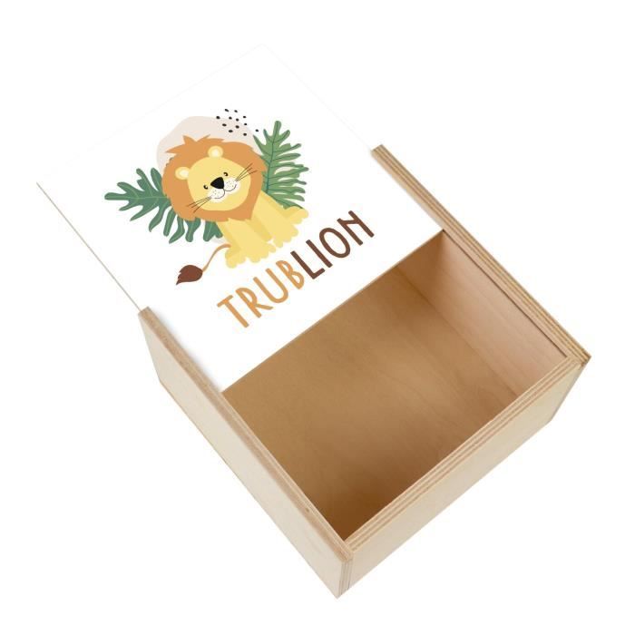 Boite Coffret en Bois - Lion Trublion Dessin Illustration Roi de la ...