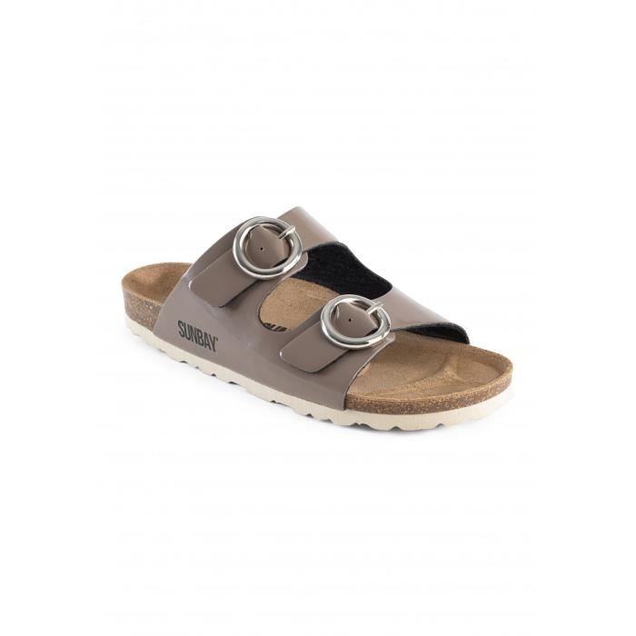 SUNBAY Mules à deux brides CALEN Gris - Femme Gris - Cdiscount Chaussures