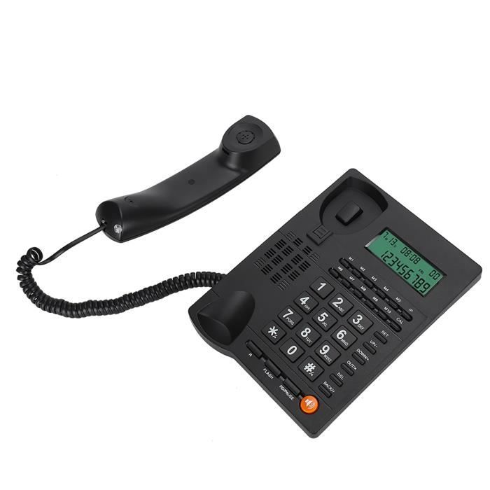 Shipenophy Téléphone de bureau avec affichage de l'identifiant de l'appelant et touches de ...