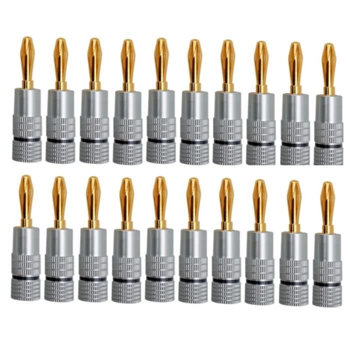 20 PièCes Connecteur Banane 24K Plaqué Or 4.5MM Fiche Banane avec ...