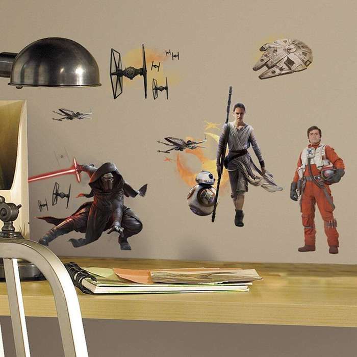 ROOMMATES Lot de 15 Stickers STAR WARS EPISODE VII repositionnables ...