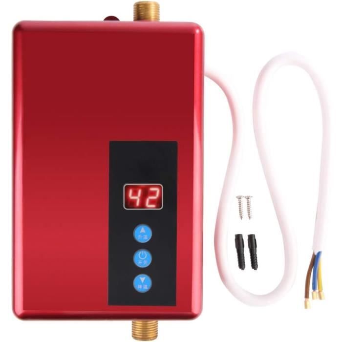Chauffe-Eau Sans Réservoir, 220V 5.5Kw Mini Chauffe-Eau Électrique Instantané Douche Sans ...