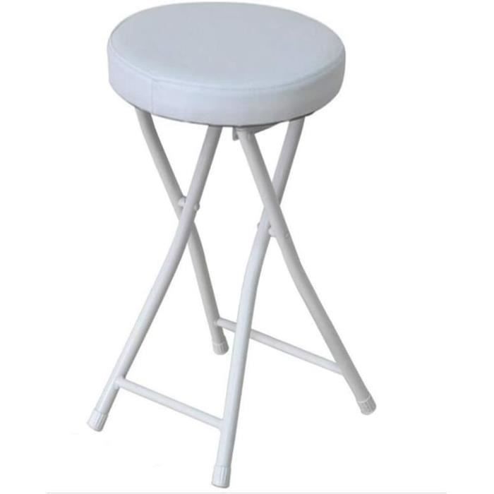 Tabourets De Bar Pliants Portables Rond Avec Repose Pieds En Métal ...