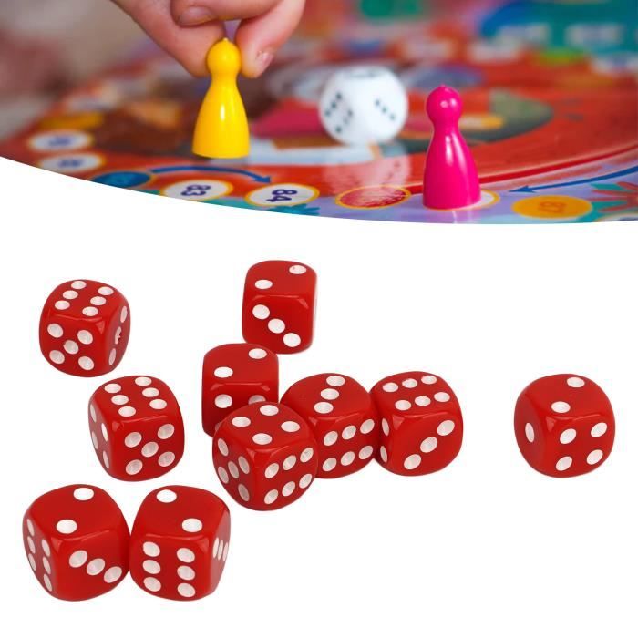 Dés en plastique 30pcs jeu de dés 6 faces coin rond blanc nombre points ...